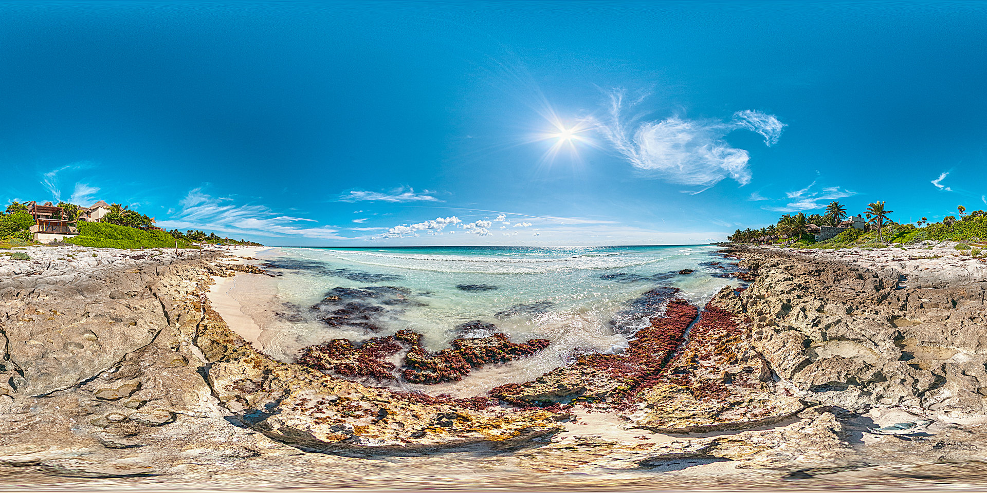 Strand von Tulum in Mexiko - Panorama Fotos